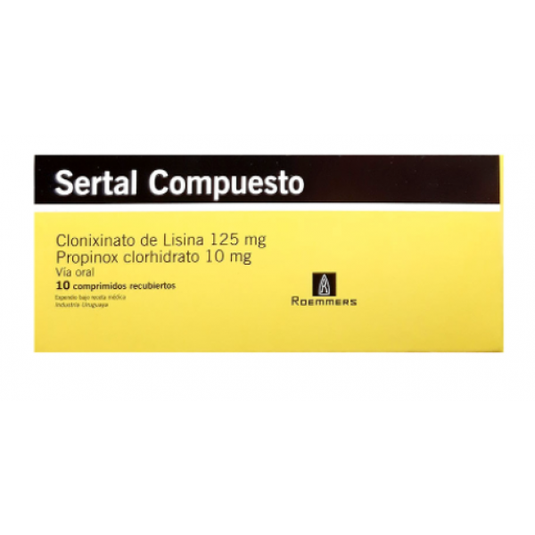 Sertal Compuesto 125 Mg/ 10 Mg Caja X 10 Tabletas