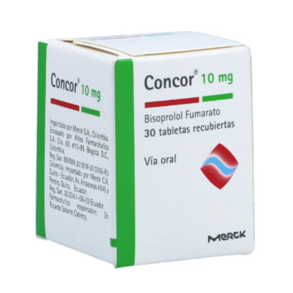 concor 10 mg x 30 tabletas recubiertas